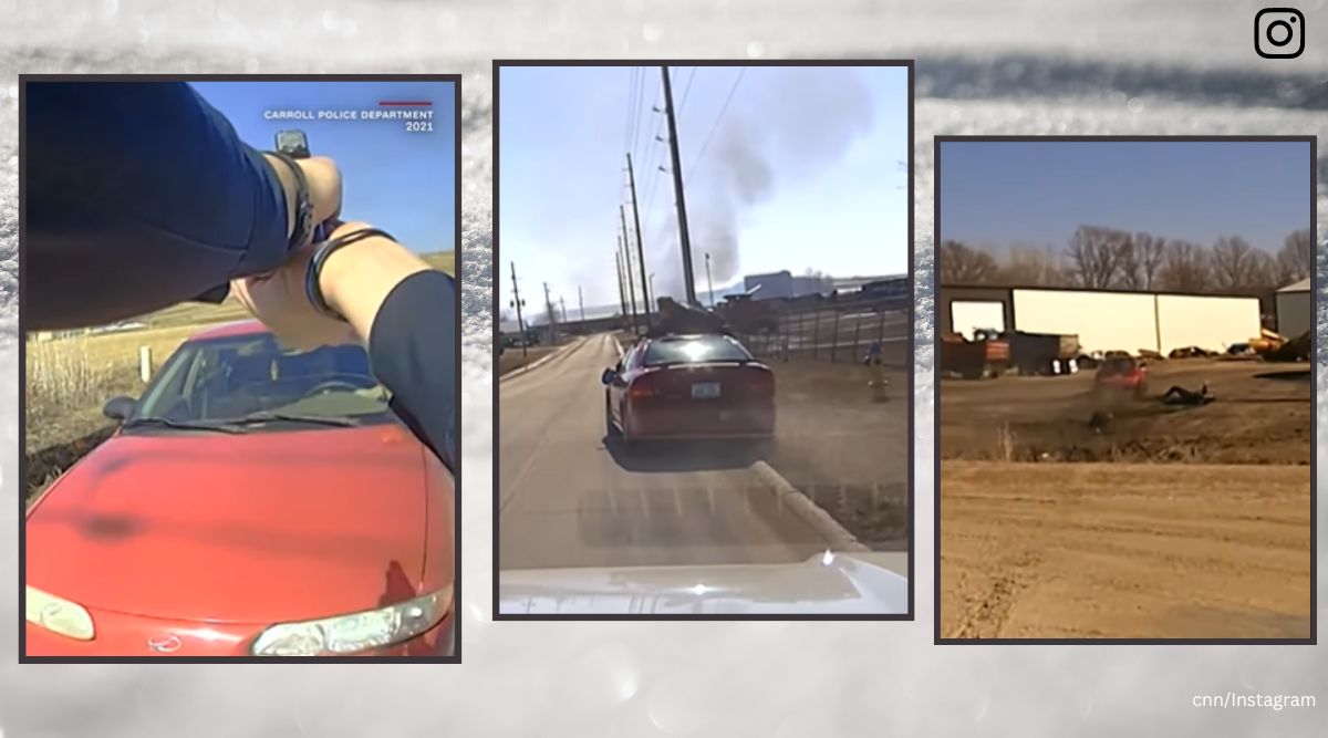 Cop clings to car’s roof as suspect speeds away. Watch heart-stopping ...