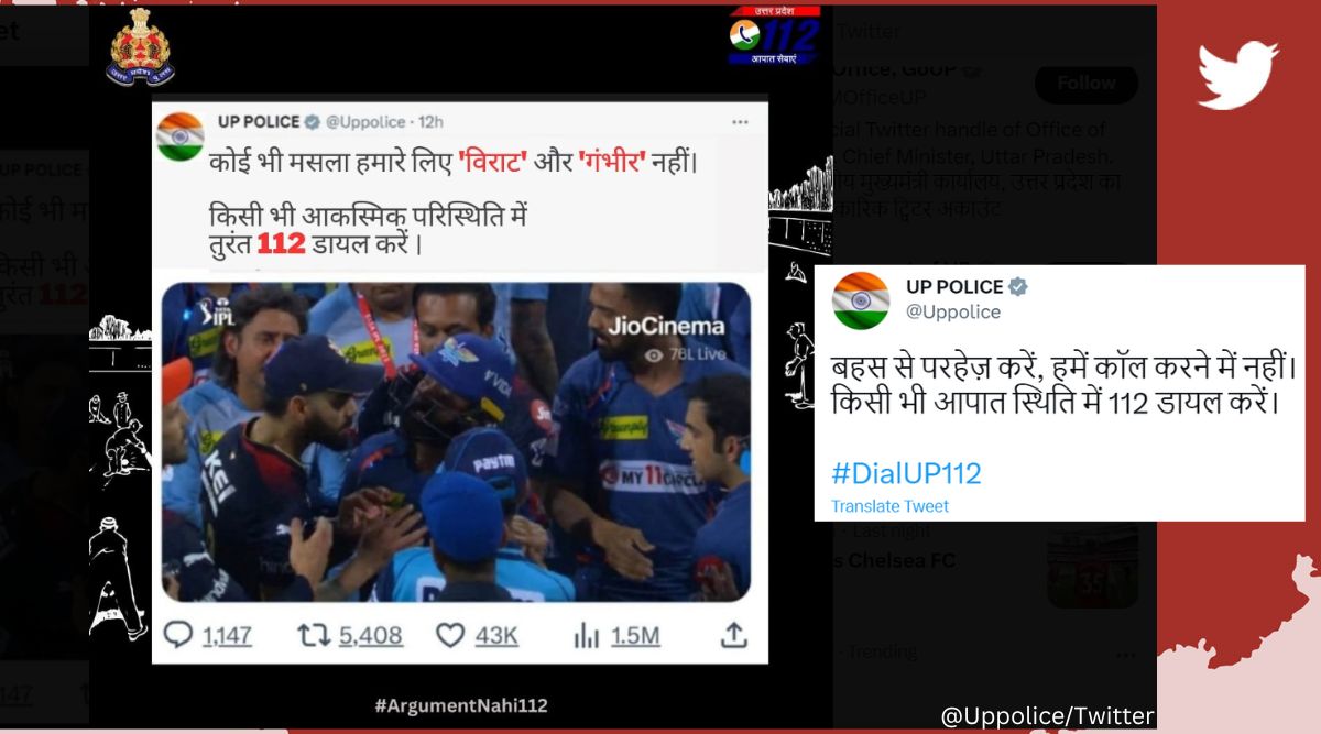 UP Police’s witty tweet on Virat Kohli-Gautam Gambhir face-off in IPL ...