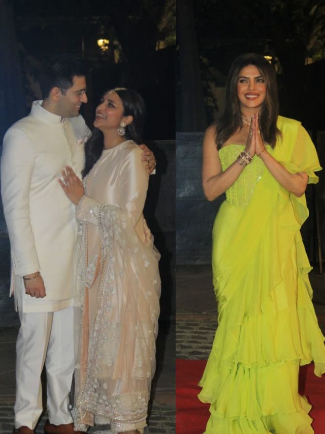 Priyanka Chopra, Manish Malhotra and Arvind Kejriwal attend Parineeti ...