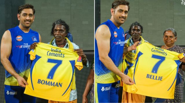 MS Dhoni gifts CSK number 7 jersey to Elephant Whisperers Bomman and ...