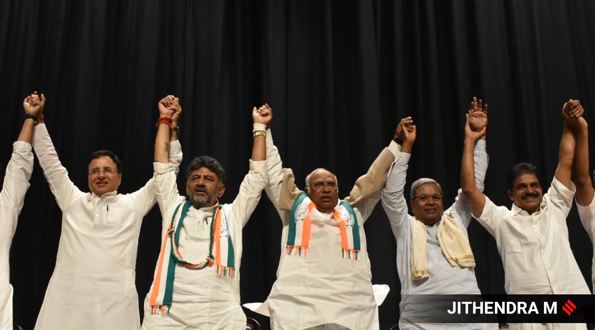 Congress workers erupt in cheers as party sweeps Karnataka polls ...