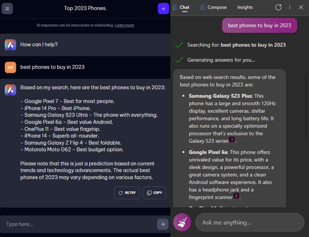How Opera’s new Aria chatbot performs against Microsoft Edge’s Bing ...