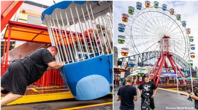Australian strongman moves Ferris wheel with bare hands, creates world ...
