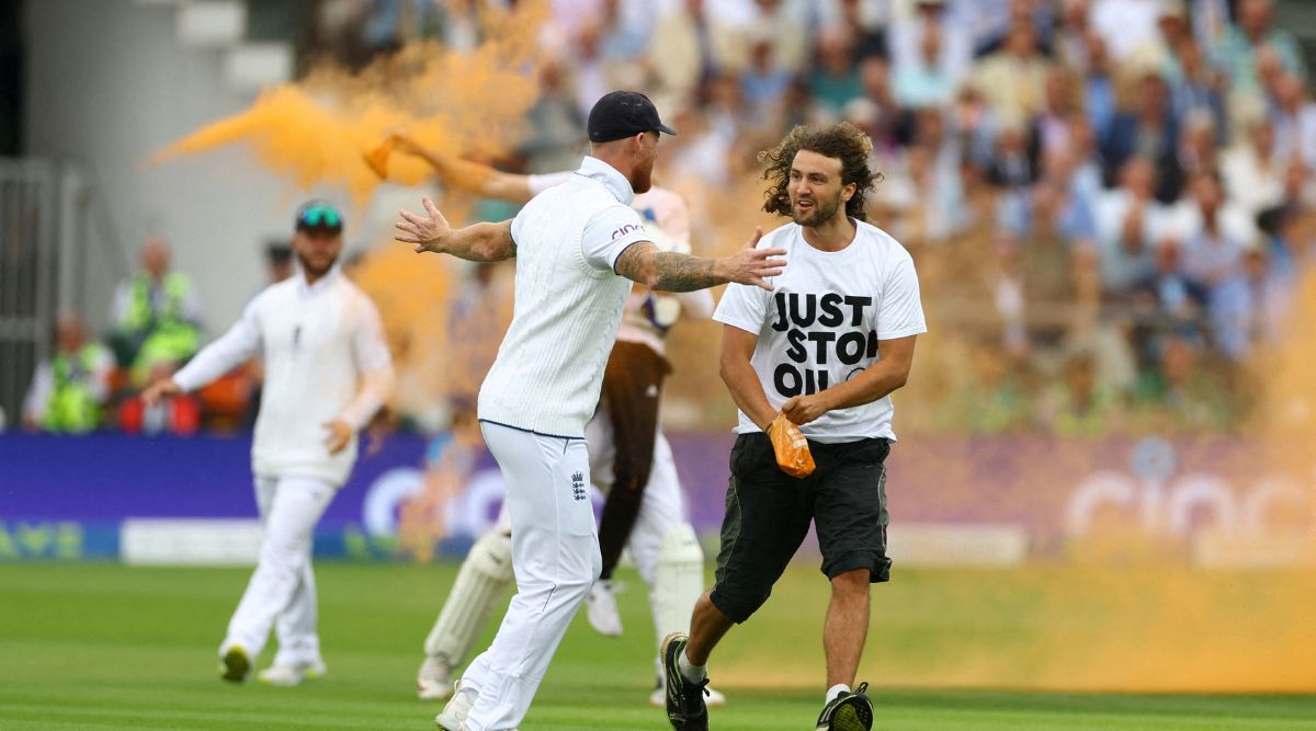 Just Stop Oil protesters briefly disrupt Ashes cricket test between ... Just Stop Oil protesters briefly disrupt Ashes cricket test between ...