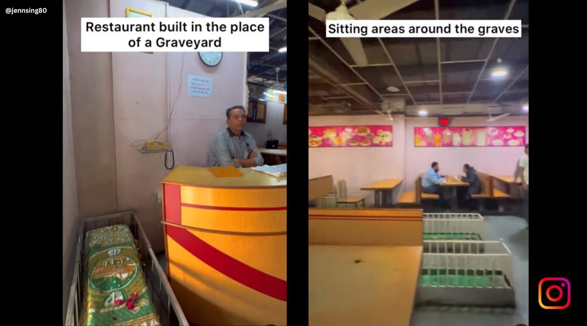 ‘Dine with the dead’: This tea shop in Ahmedabad has graves inside it ...
