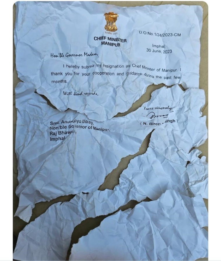 Resignation letter torn, Manipur CM Biren says not stepping down ...