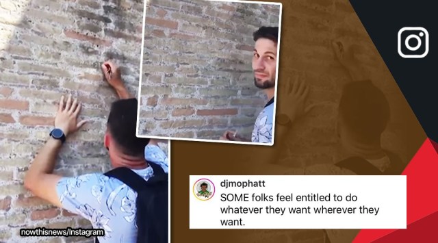 Viral clip shows tourist defacing Colosseum wall in Rome, internet ...