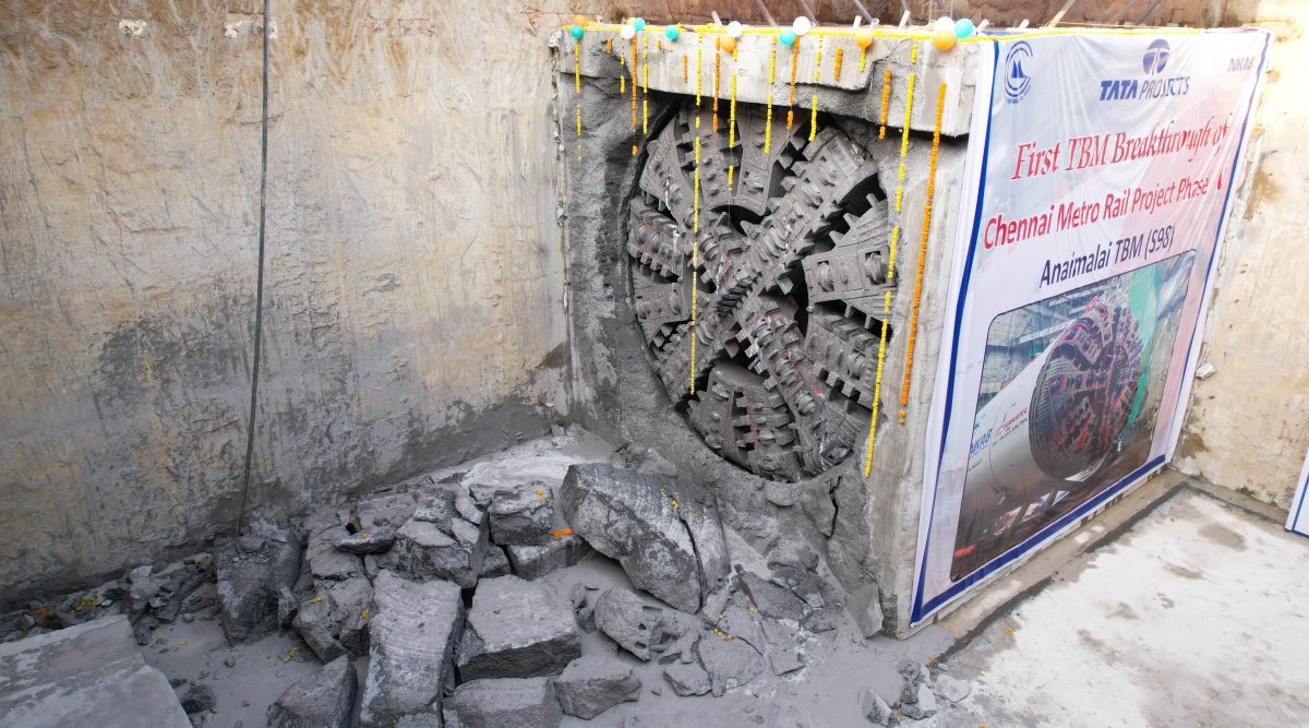 Chennai Metro Phase -II: Tunnel Boring Machine ‘Anaimalai’ achieves ...