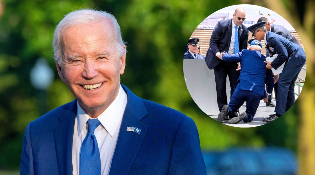 Watch: Joe Biden trips and falls during graduation ceremony, recovers quickly | World News - The ...
