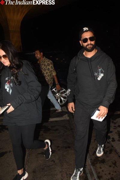 Vicky Kaushal and Katrina Kaif twin in black as they jet off for ...