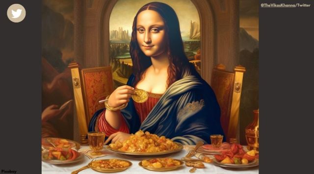 Power of AI: Chef shares image of Mona Lisa enjoying Indian food ...