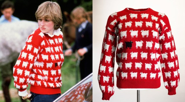 Princess Diana’s famous red sheep sweater is going up for auction ...