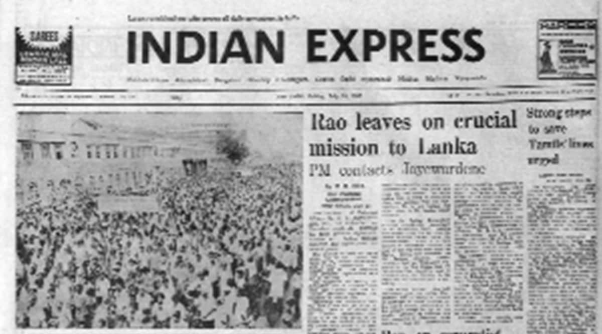 July 29, 1983, Forty Years Ago: Rao in Sri Lanka | The Indian Express