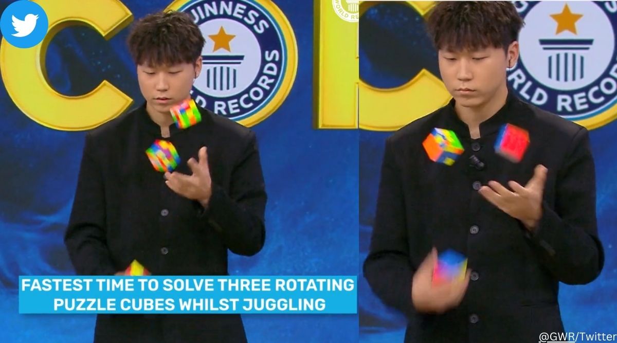 Chinese man smashes record for solving rotating puzzle cubes while ...