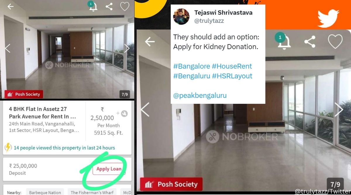 ‘Apply for Kidney Donation’: Man shares listing of Bengaluru flat with ...