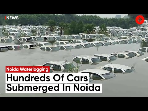 Noida flood several cars submerged after hindon river floods noida ...