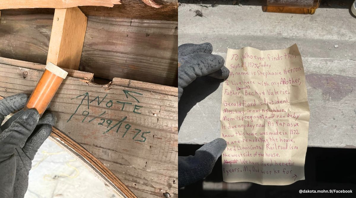 Carpenter finds 1975 note hidden in a beam, internet helps to find out ...