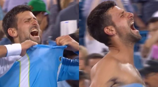 WATCH: Novak Djokovic tears T-shirt Hulk Hogan style celebrating win ...