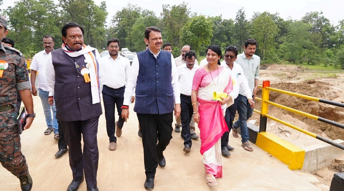 Fadnavis visits Maoist-hit area in Gadchiroli, inaugurates bridge ...