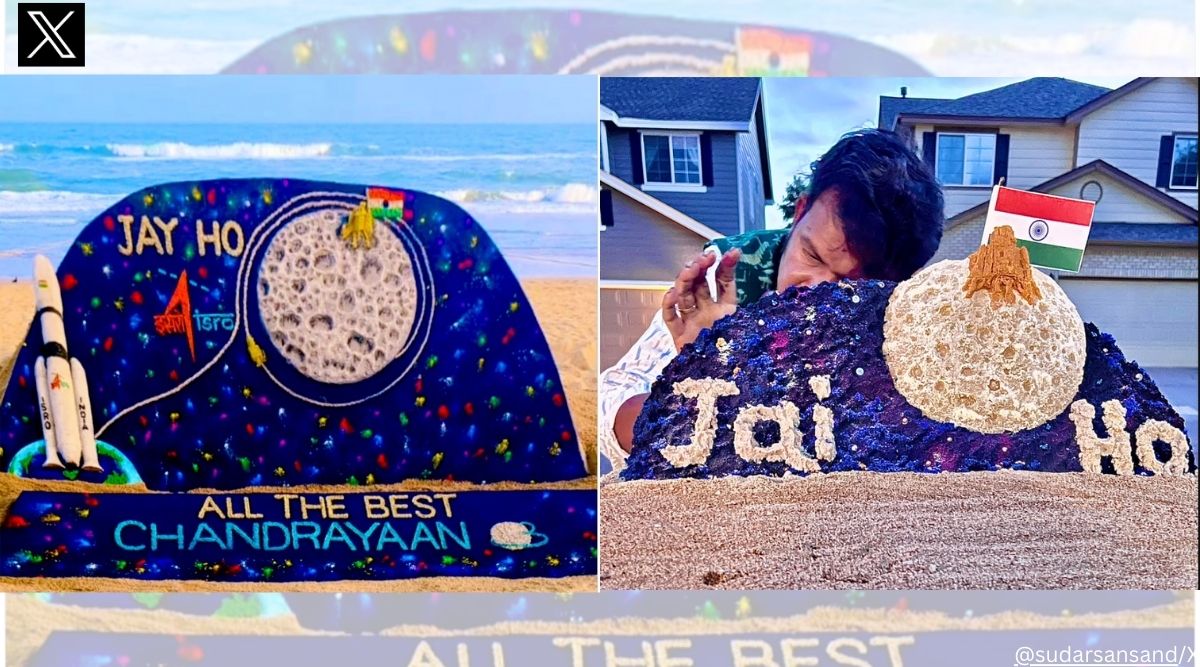 Sudarsan Pattnaik’s team celebrates Chandrayaan-3 mission with sand ...