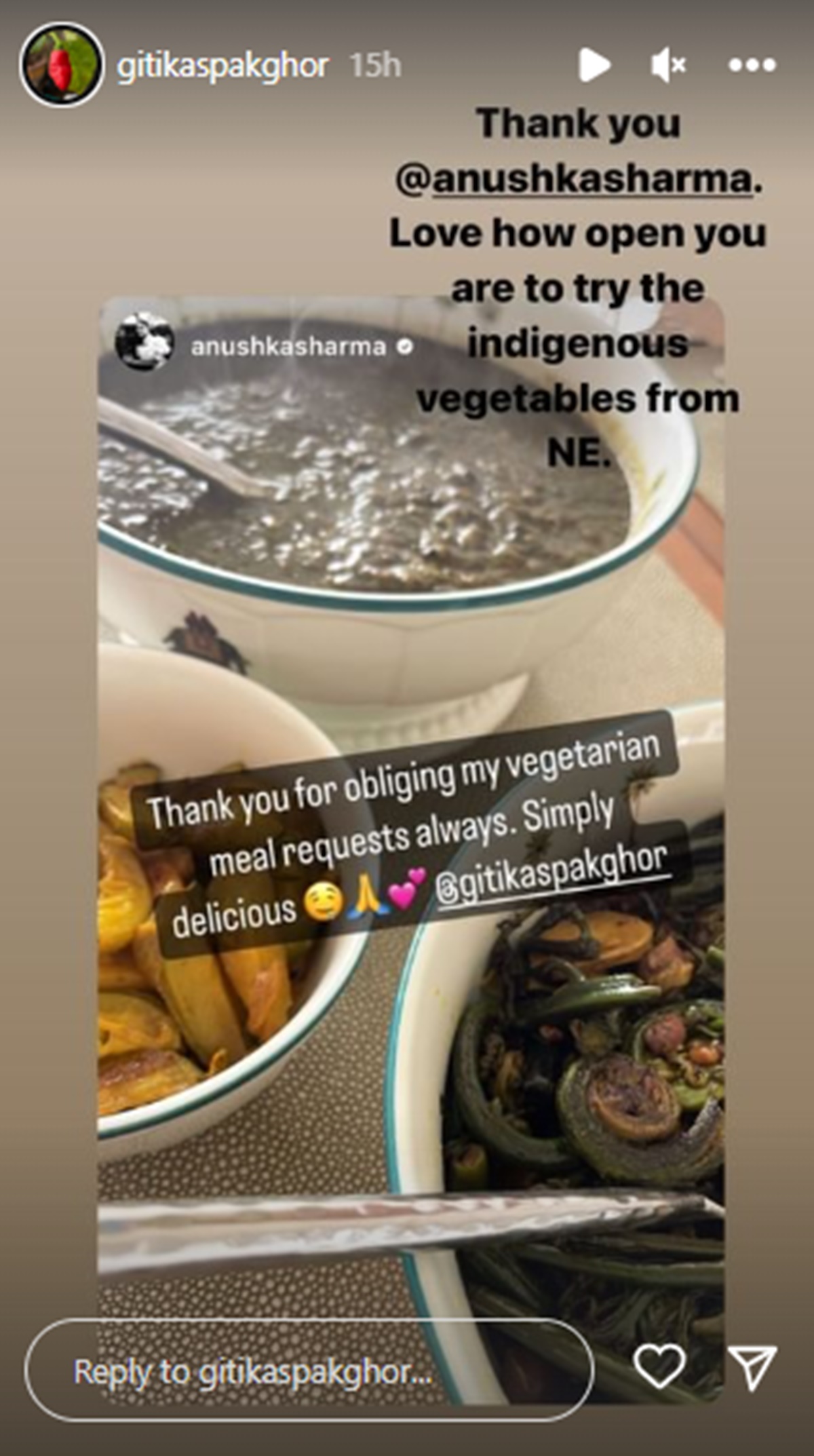 Anushka Sharma tries out vegetables from the Northeast: ‘Simply delicious’ | Food-wine News ...