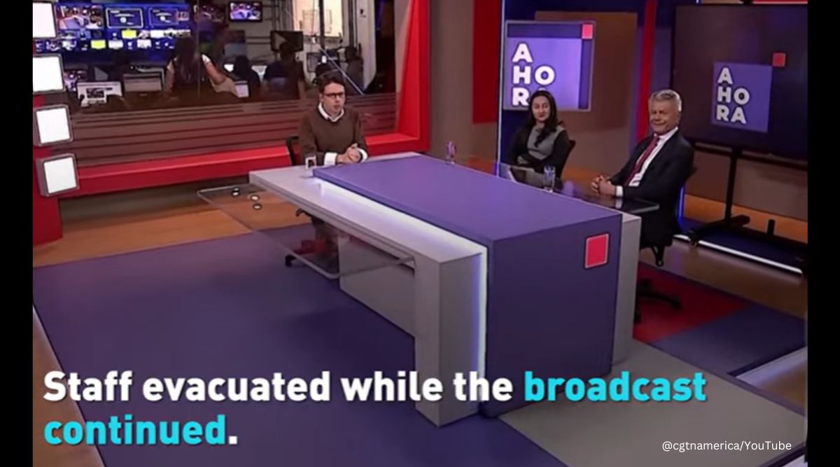 Watch: TV anchors, guests seen abandoning live broadcast as earthquake ...