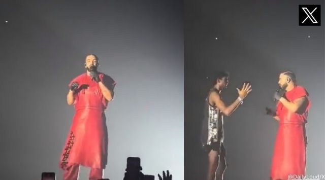 Canadian rapper Drake pushes away fan as he interrupts him during ...