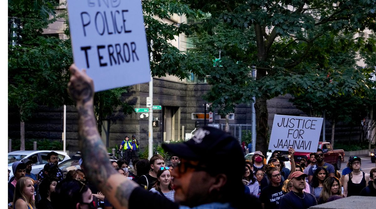 Community members in Seattle hold rally, demand justice for Jaahnavi ...
