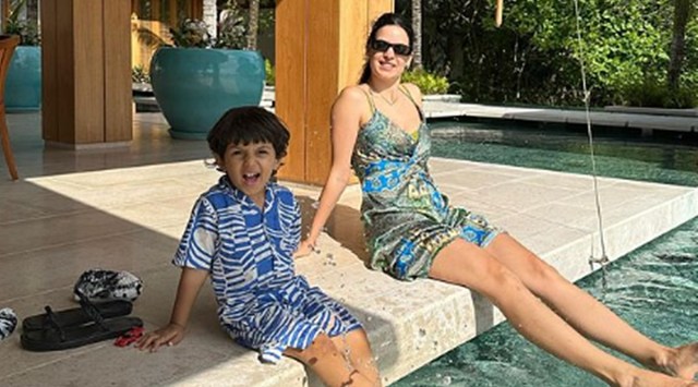 Natasa Stankovic spends time with son Agastya Pandya after Mykonos