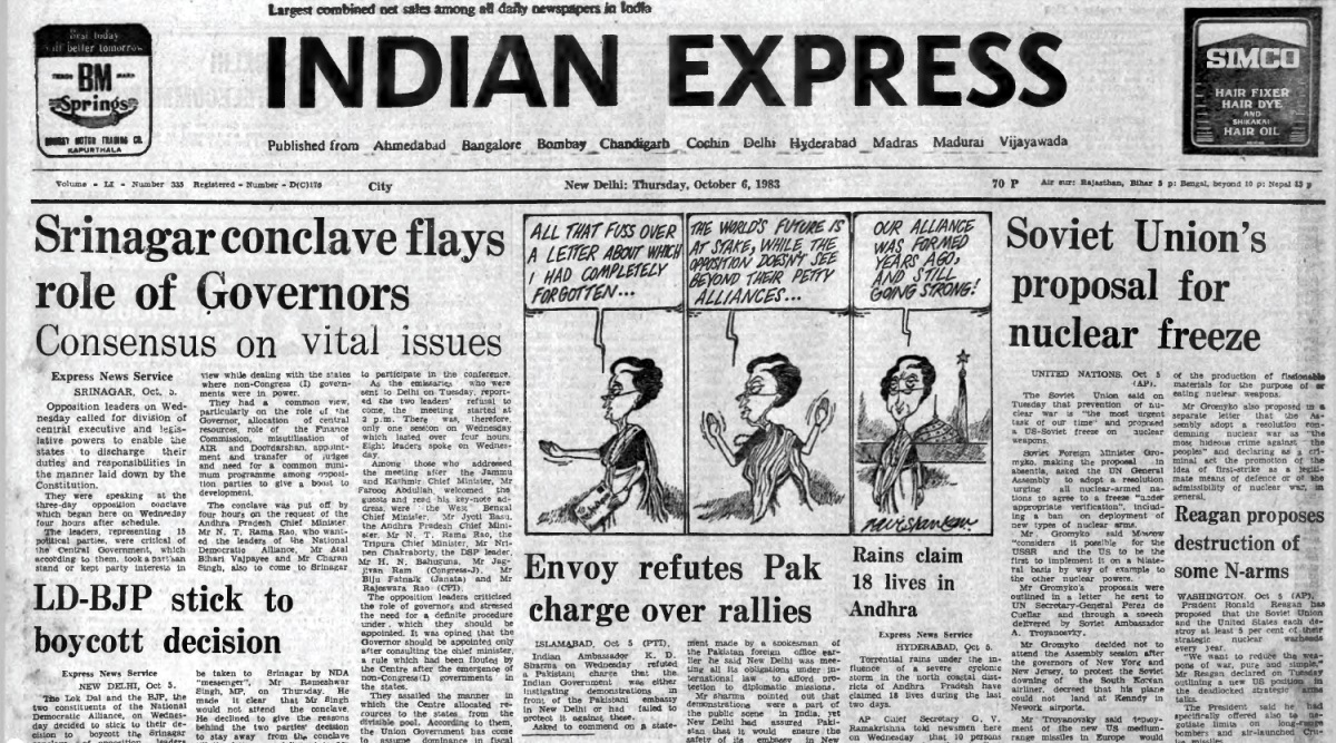 October 6, 1983, Forty Years Ago: Opposition’s woes | The Indian Express