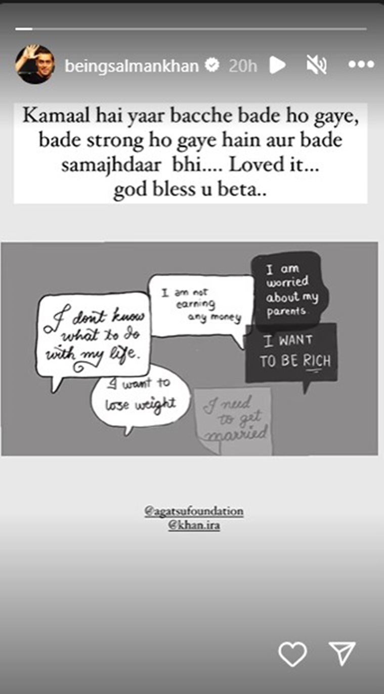 Salman Khan promotes Aamir Khan’s daughter Ira’s Agatsu Foundation ...