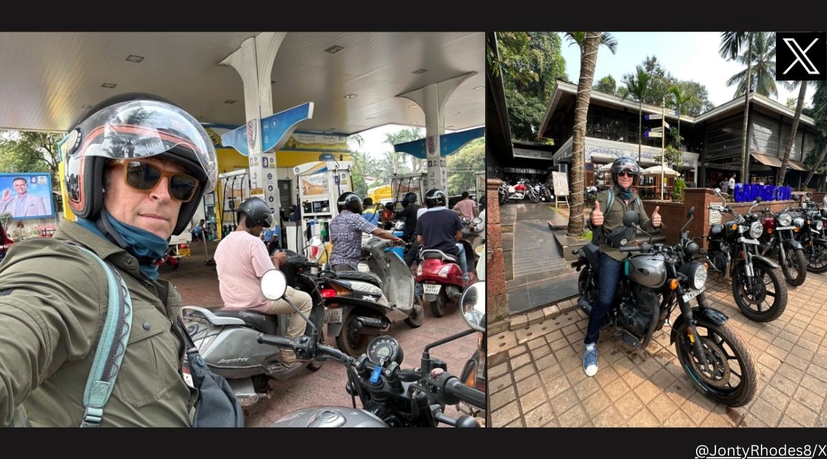 Jonty Rhodes shares photos of riding a motorcycle in Goa | Trending News - The Indian Express