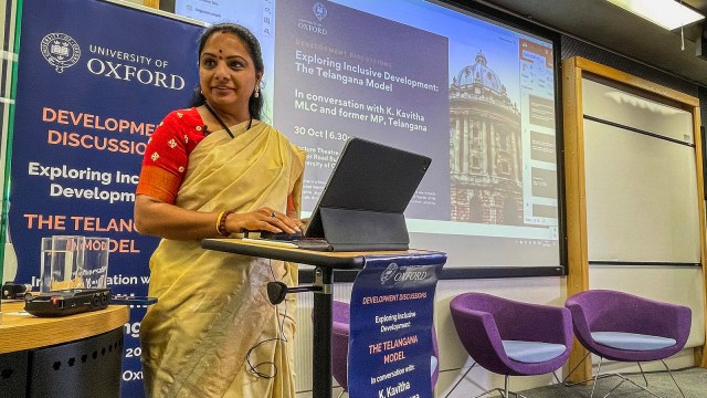 K Kavitha at Oxford: ‘Telangana Model’ epitome of balanced development | Hyderabad News - The ...