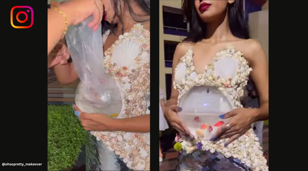 Dress with live fish goes viral, netizens raise concern of animal abuse ...