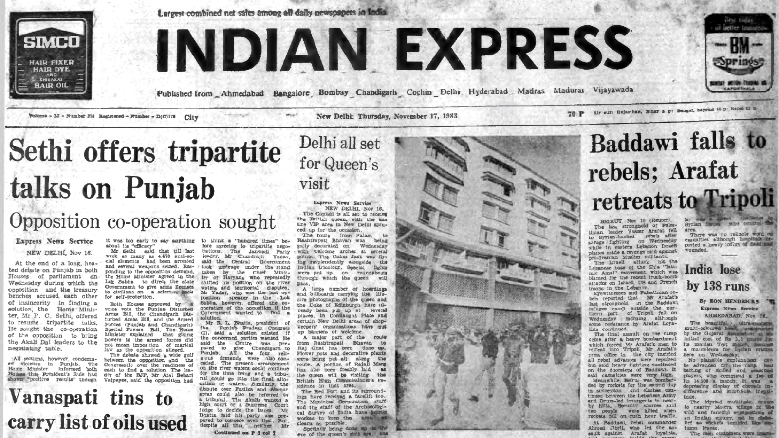 November 17, 1983, Forty Years Ago: Tripartite talks | The Indian Express
