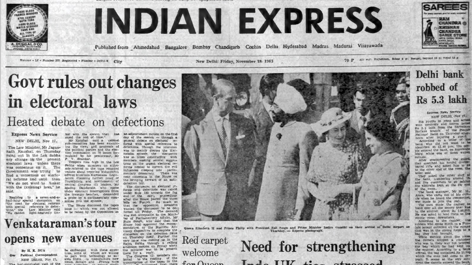 November 18, 1983, Forty Years Ago: Electoral Law Issue | The Indian ...