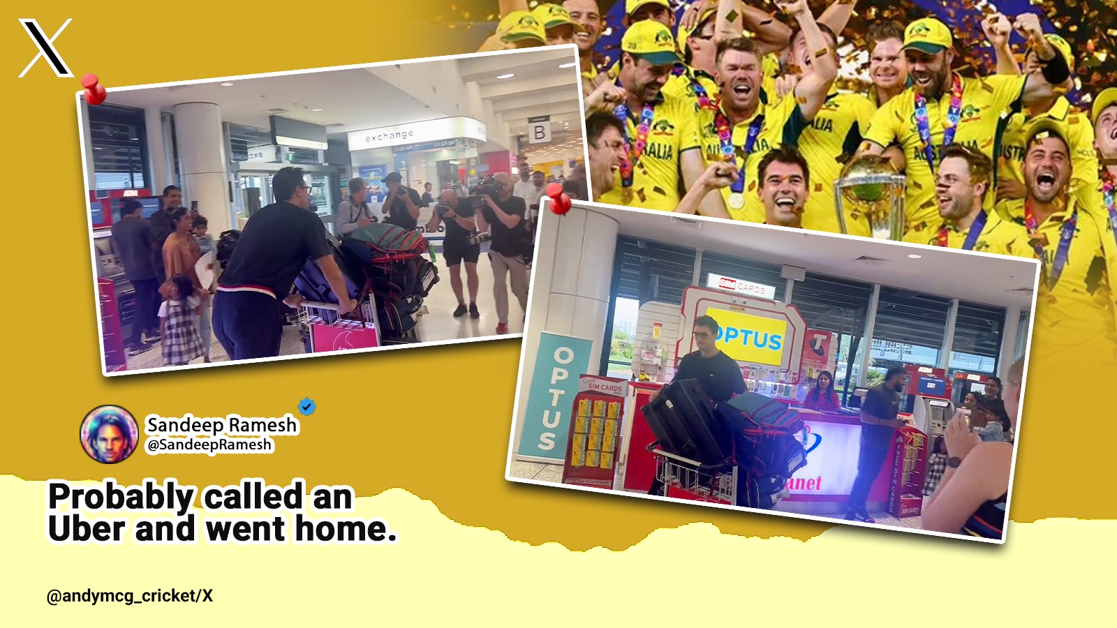 Australian captain Pat Cummins gets muted response at his airport after ICC World Cup win ...