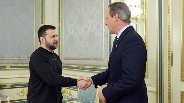 British Foreign Secretary David Cameron meets Zelenskyy in first ...