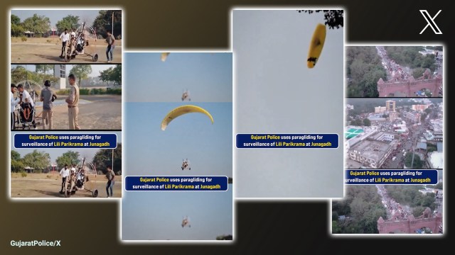 ‘Drones are better’: Gujarat Police take to paragliding for ...