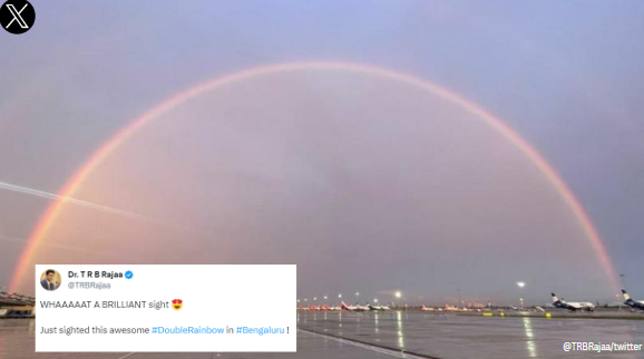 ‘It’s a blessing’: Bengaluru sky is blessed with a double rainbow | Trending News - The Indian ...