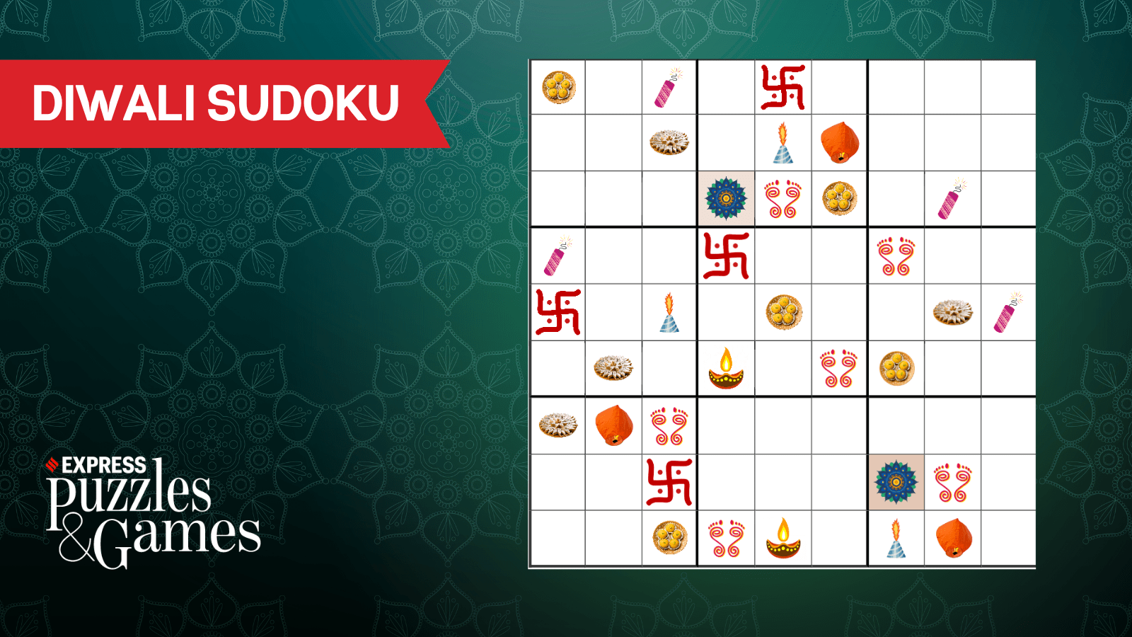 Diwali Gift Box of Puzzles: Picdoku, the Sudoku with Indian symbols