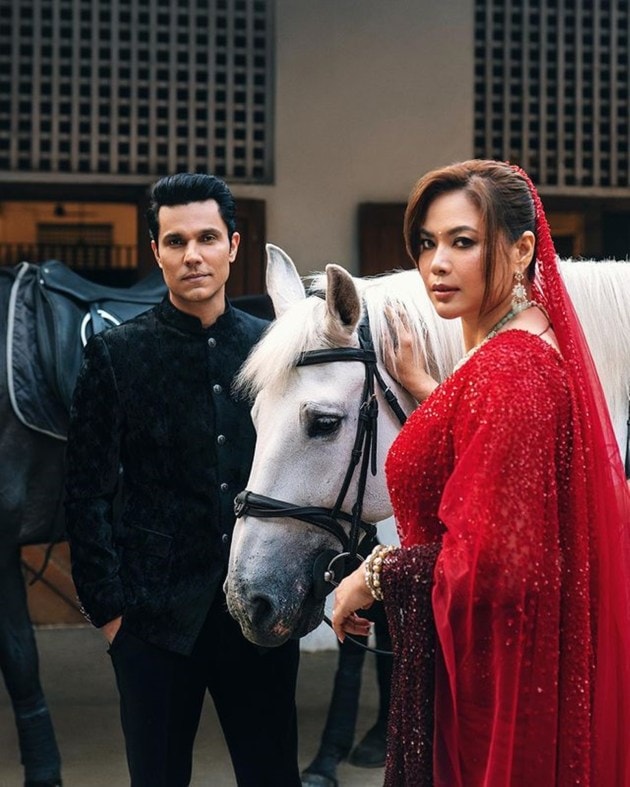 Randeep Hooda-Lin Laishram pose with horse ‘babies’ after wedding ...