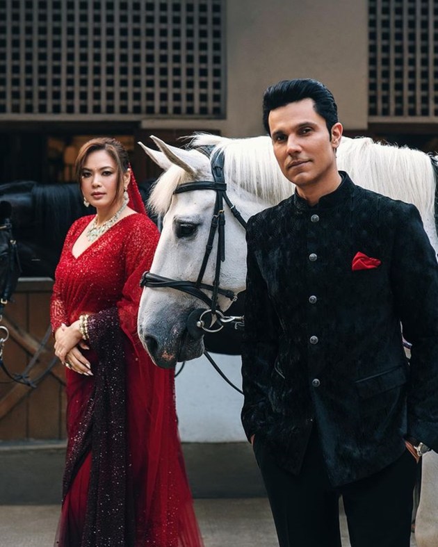 Randeep Hooda-Lin Laishram pose with horse ‘babies’ after wedding ...