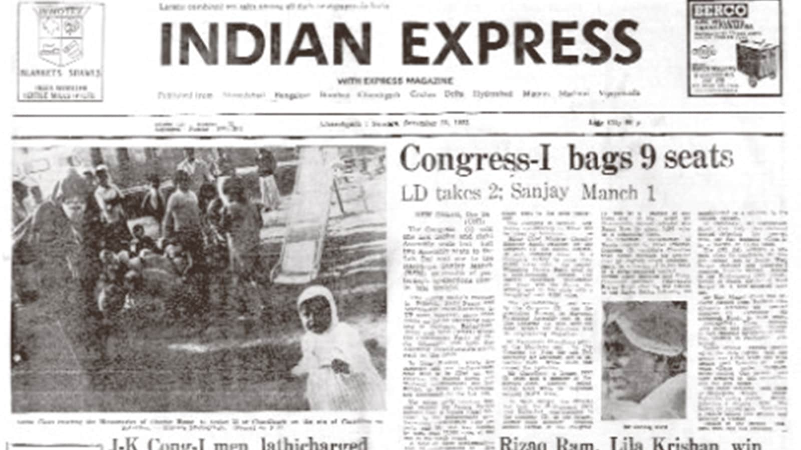 December 25, 1983, Forty Years Ago: Cong gets nine seats | The Indian ...