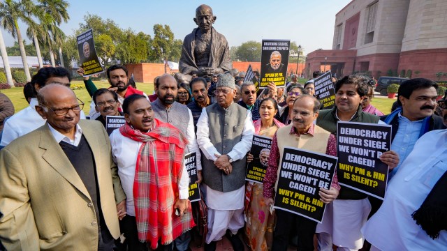 Oppn benches almost empty as 49 more suspended from Lok Sabha ...