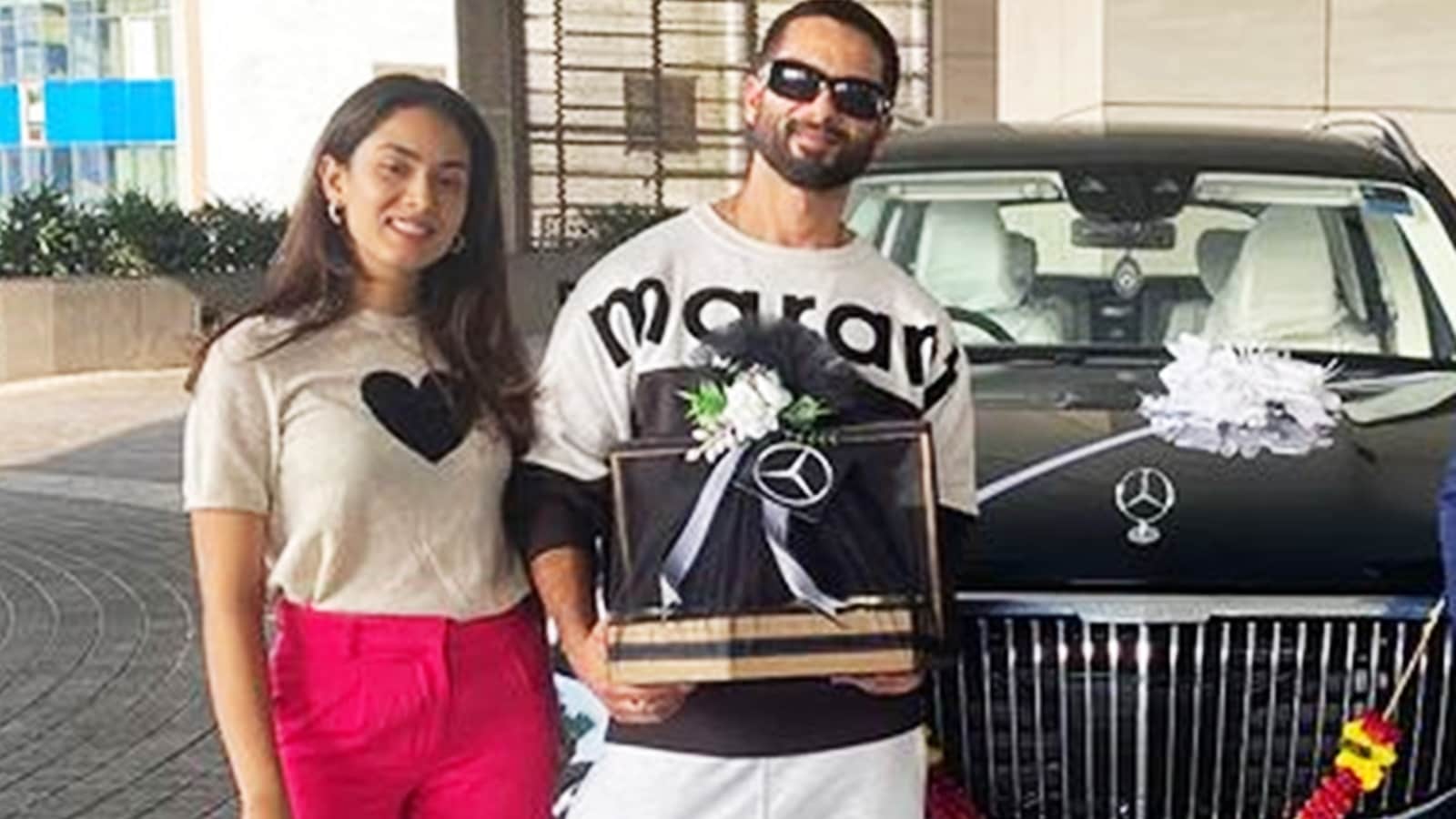 Shahid Kapoor and Mira Rajput pose with their brand new Mercedes ...