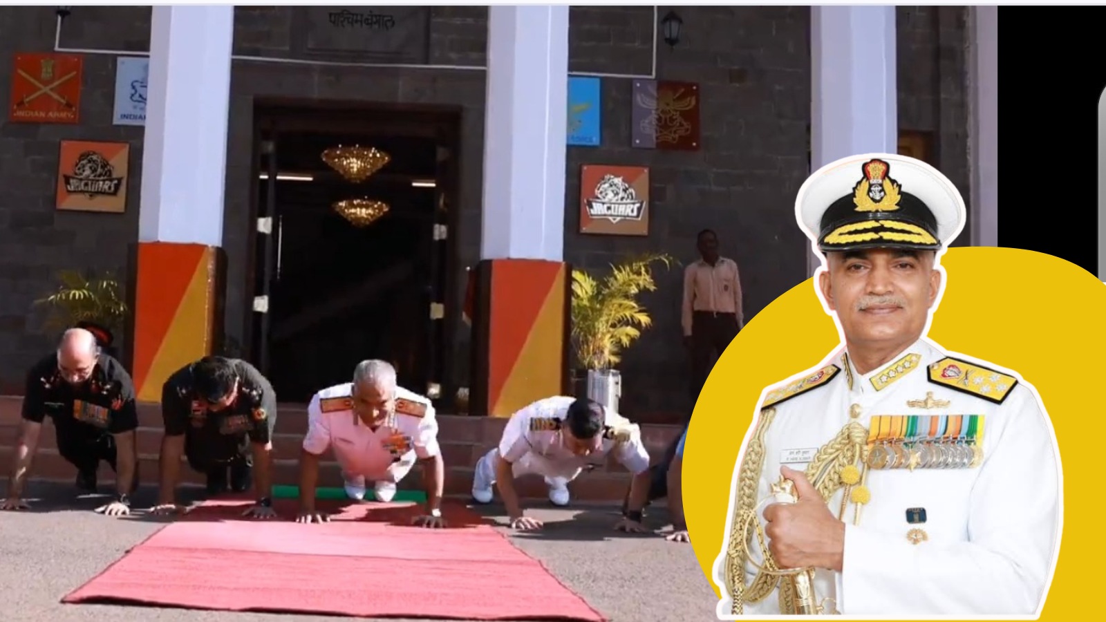 Watch: Navy Chief Admiral Hari Kumar in a round of push-ups with Juliet ...