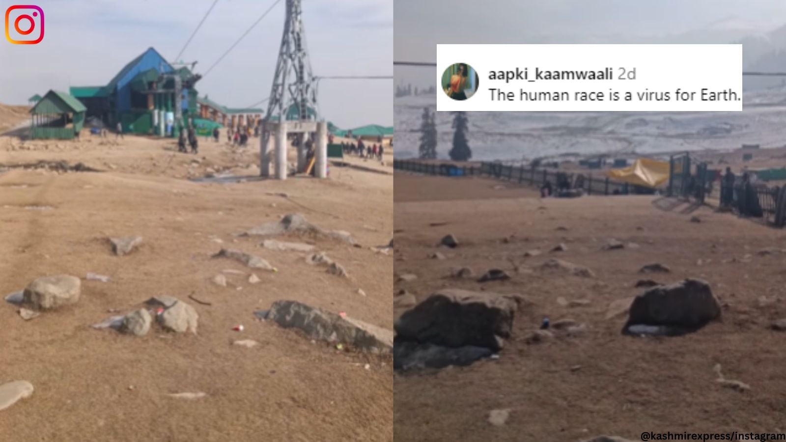 Watch: Video of snowless Gulmarg surfaces, prompts environmental ...