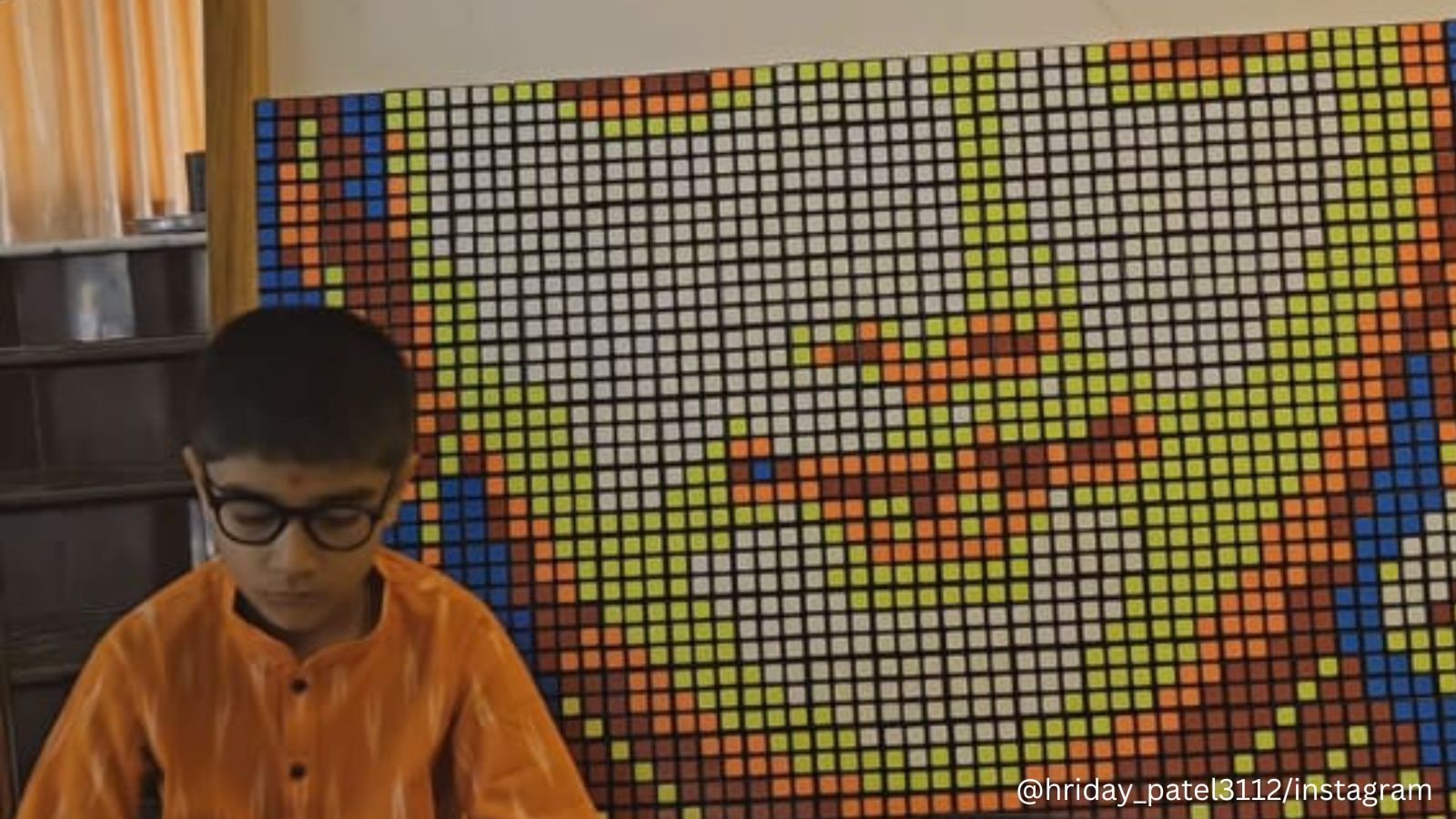 11-year old from Hyderabad creates Rubik’s Cube mosaic of Lord Ram ...