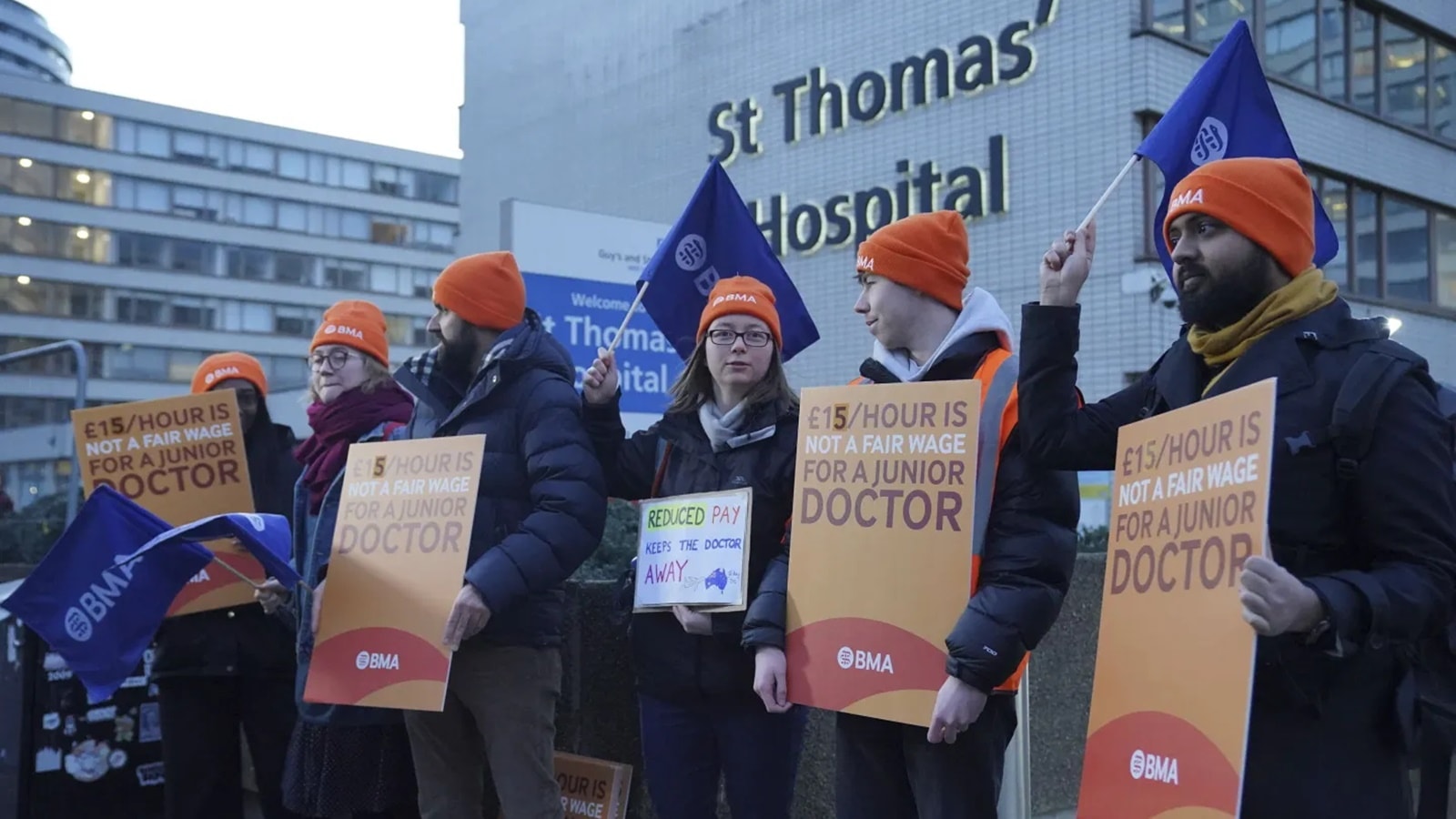 Thousands of doctors in Britain walk off the job in their longest-ever ...